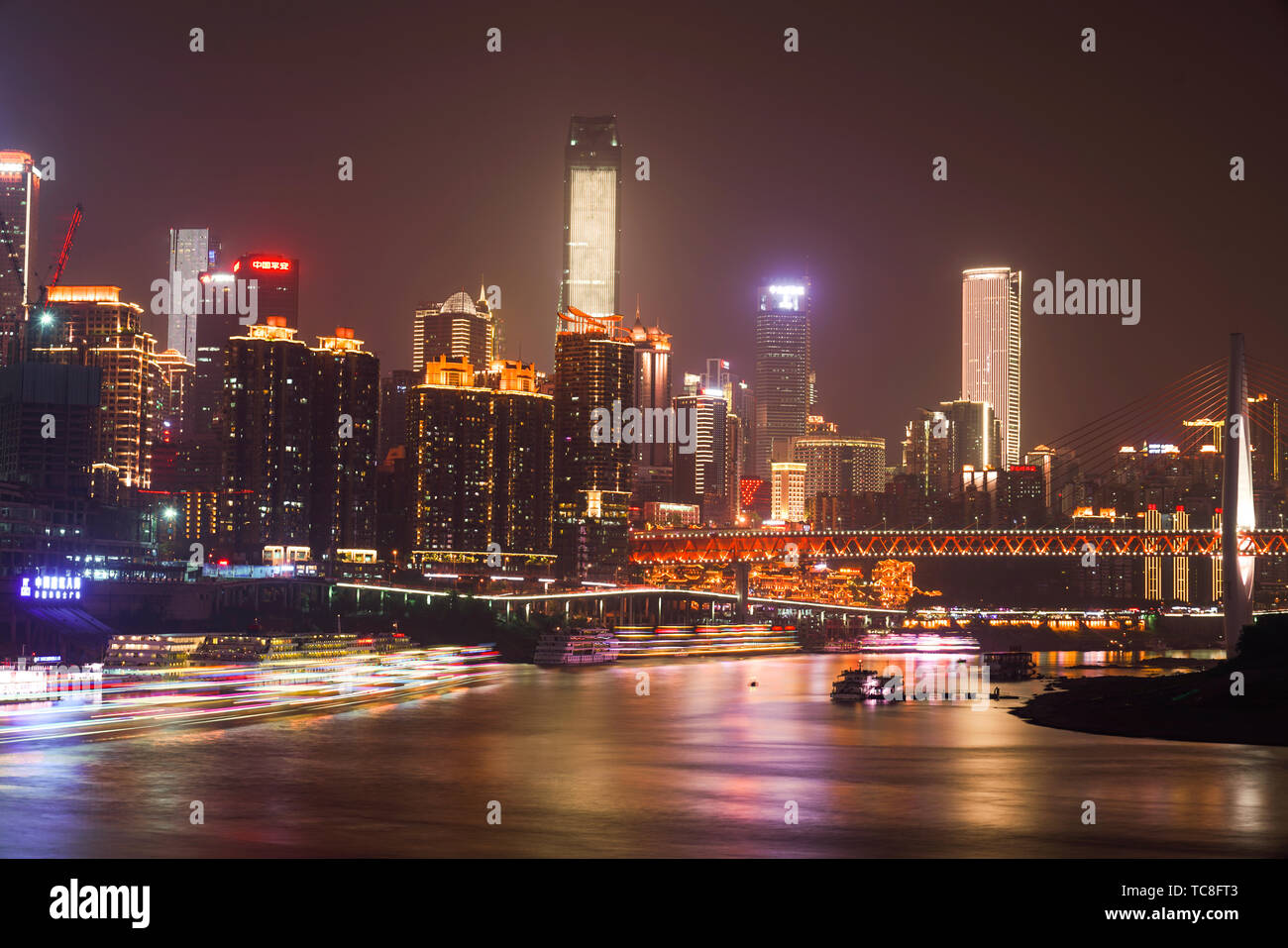Chongqing bridges at night hi-res stock photography and images - Alamy