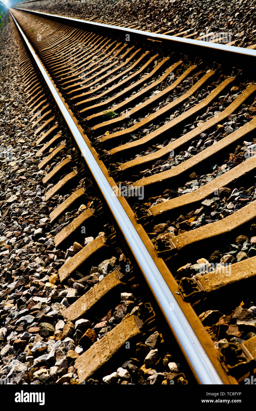 The tracks of the train Stock Photo - Alamy