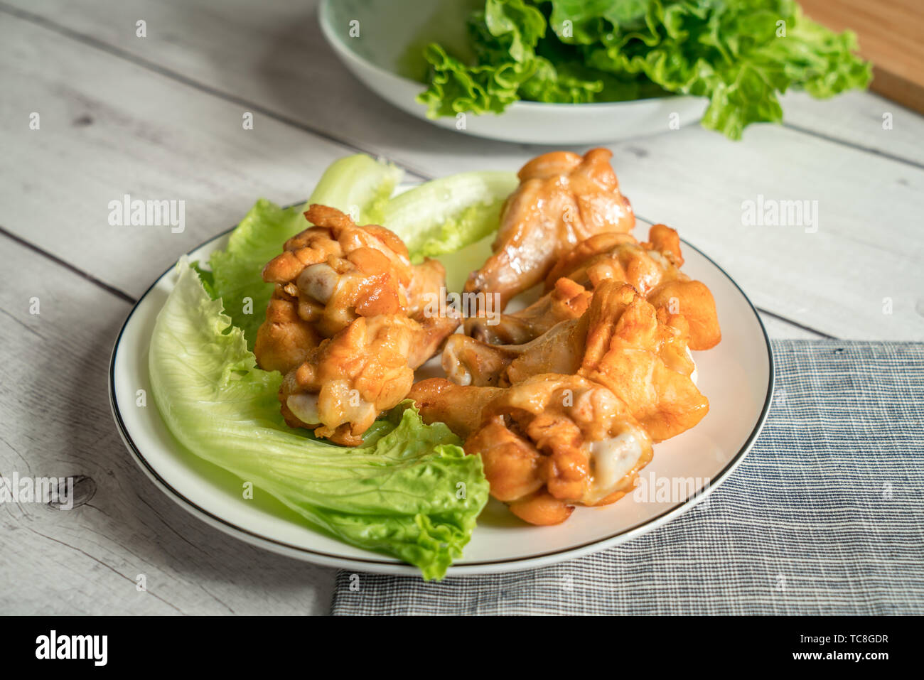 BBQ food, roasted chicken wings root Stock Photo - Alamy