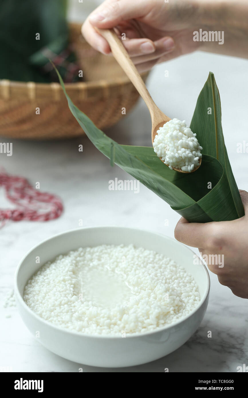 Handmade white rice dumplings Stock Photo - Alamy
