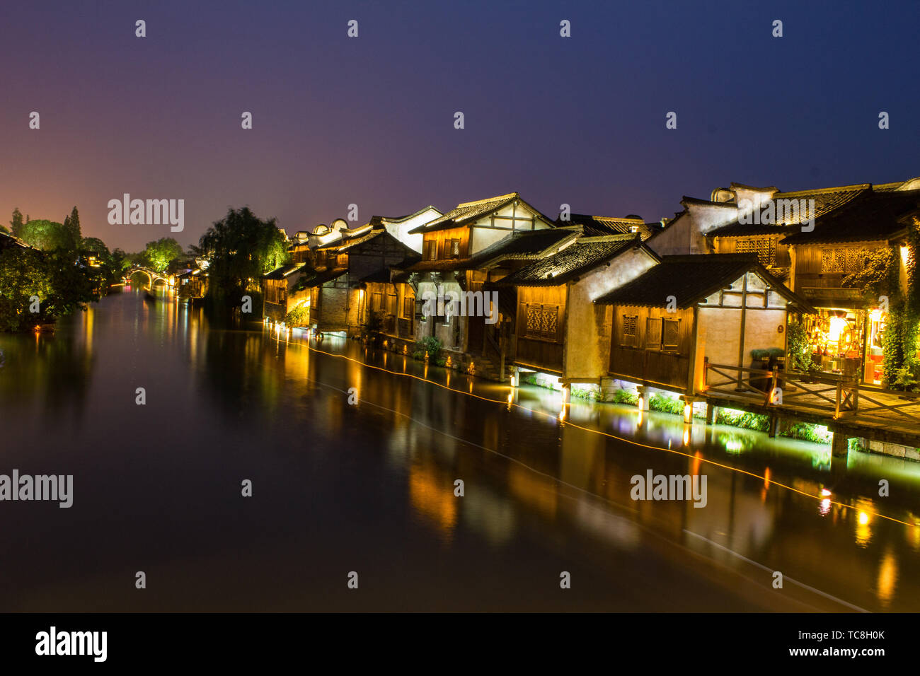 Night view of Wuzhen ancient town Stock Photo - Alamy