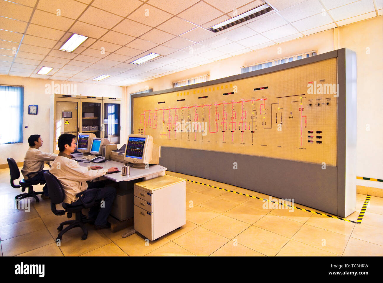 Large enterprise production line control room Stock Photo - Alamy