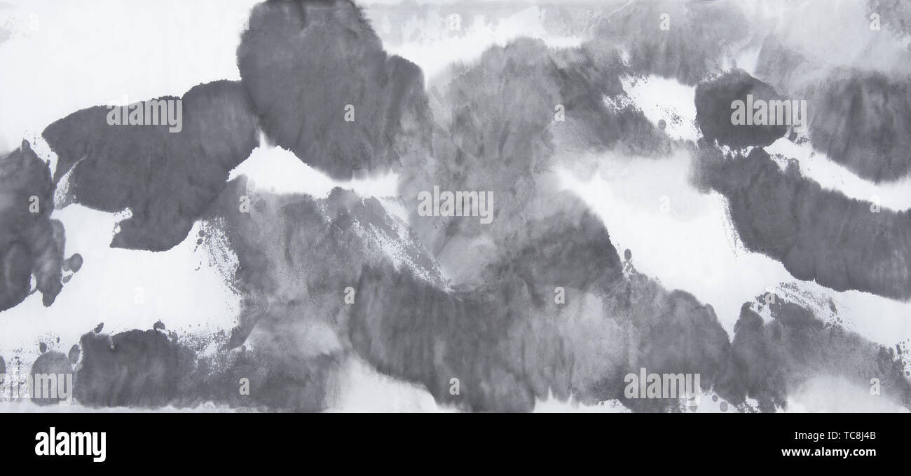 Abstract landscape ink background Stock Photo - Alamy