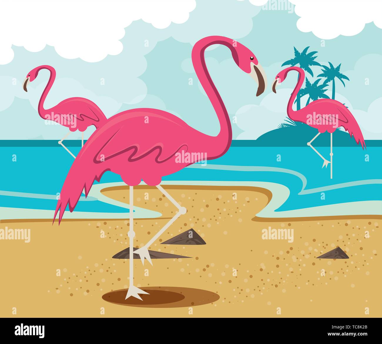 Summer beach and vacations scenery Stock Vector Image & Art - Alamy