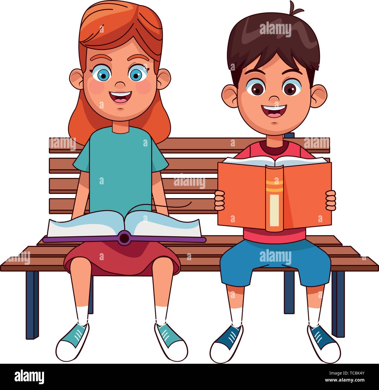 Child sitting on a park bench Stock Vector Images - Alamy