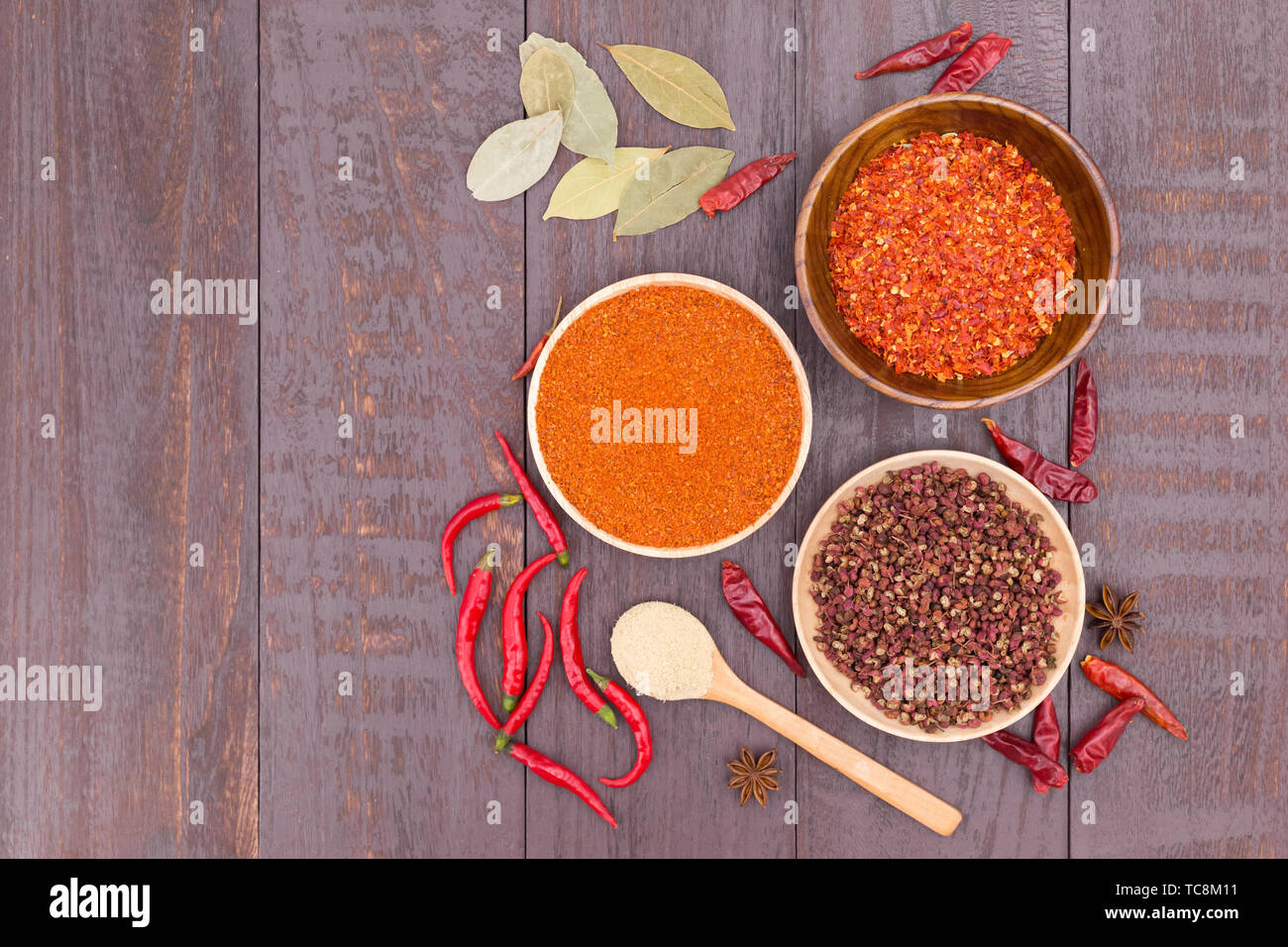 All kinds of seasonings, Chinese seasonings, high angle overhead shot ...