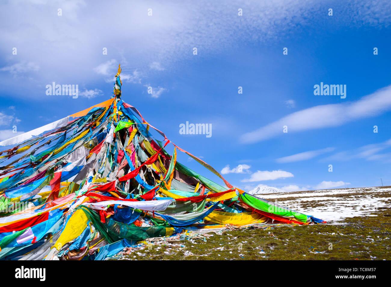 Wind horse flag blue sky and white clouds hi-res stock photography and ...
