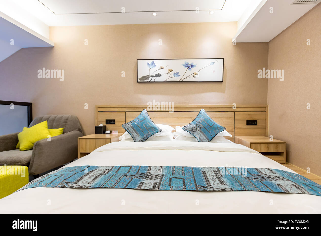 Bright hotel interior view Stock Photo - Alamy