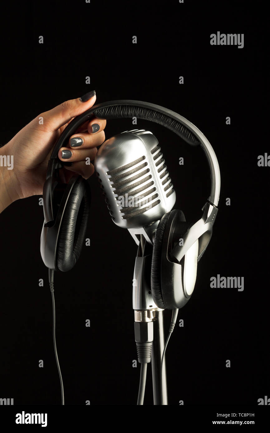audio microphone retro style Stock Photo - Alamy