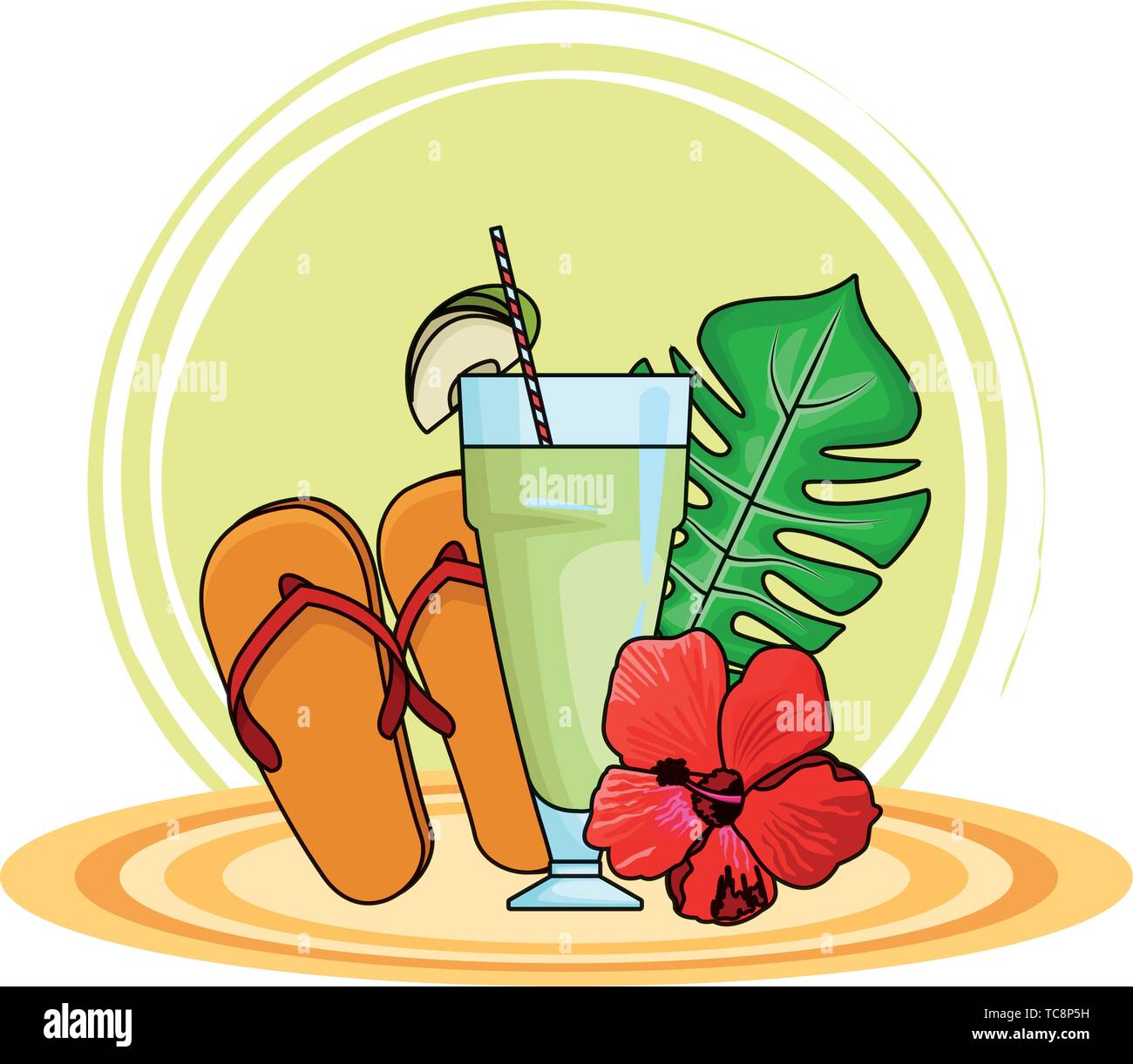 Delicious apple juice with flip flops Stock Vector Image & Art - Alamy