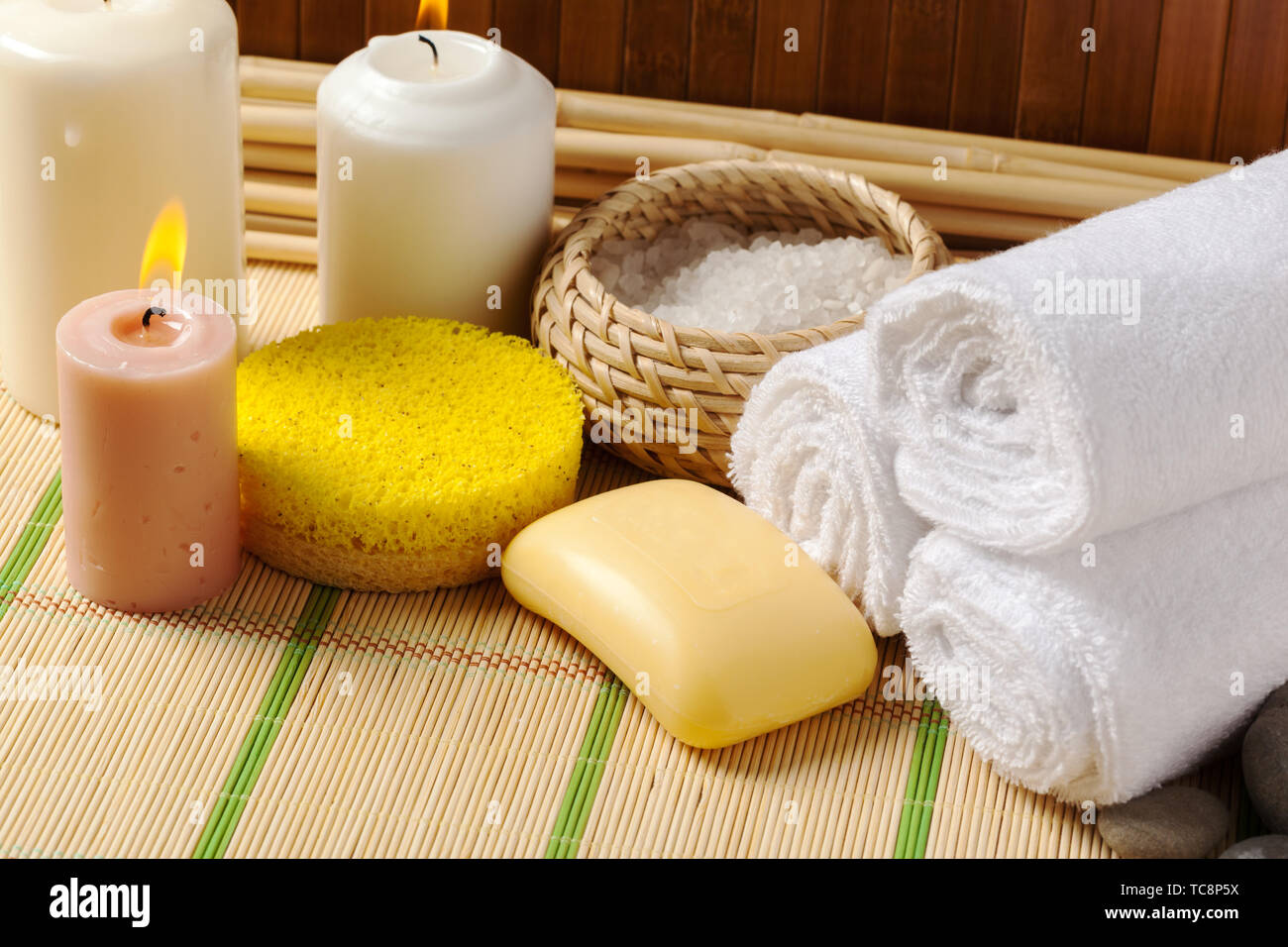 Spa concept. Spa products Stock Photo - Alamy