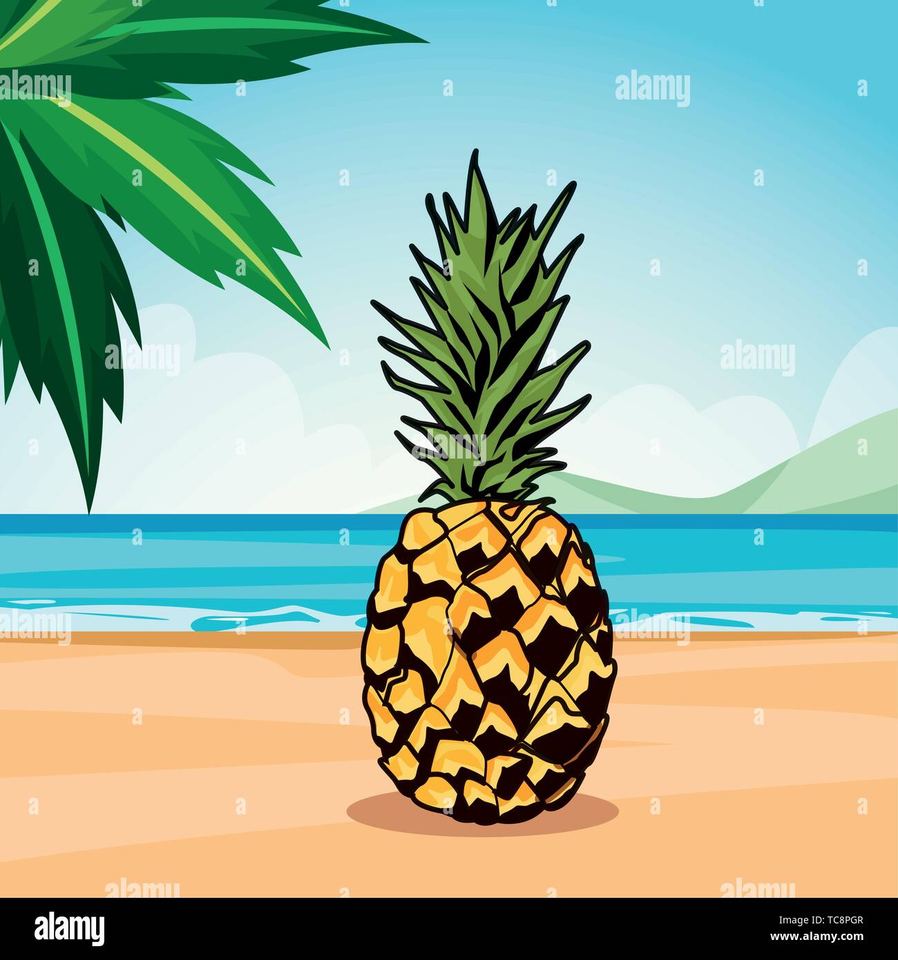 Pineapple fresh natural fruit cartoon Stock Vector Image & Art - Alamy