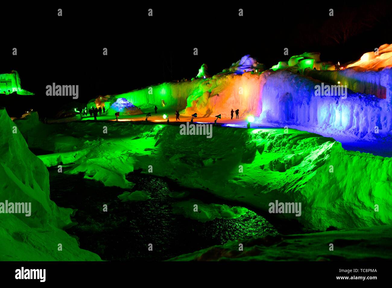 Sounkyo ice festival, Hokkaido, Japan, Asia Stock Photo - Alamy