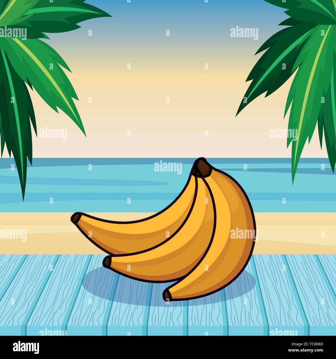 Bananas fresh fruits food cartoon Stock Vector Image & Art - Alamy