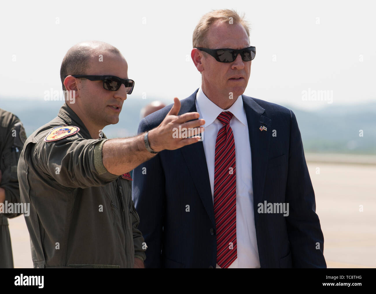 U.S. Air Force Capt. Salvador Cruz briefs Acting U.S. Secretary of ...