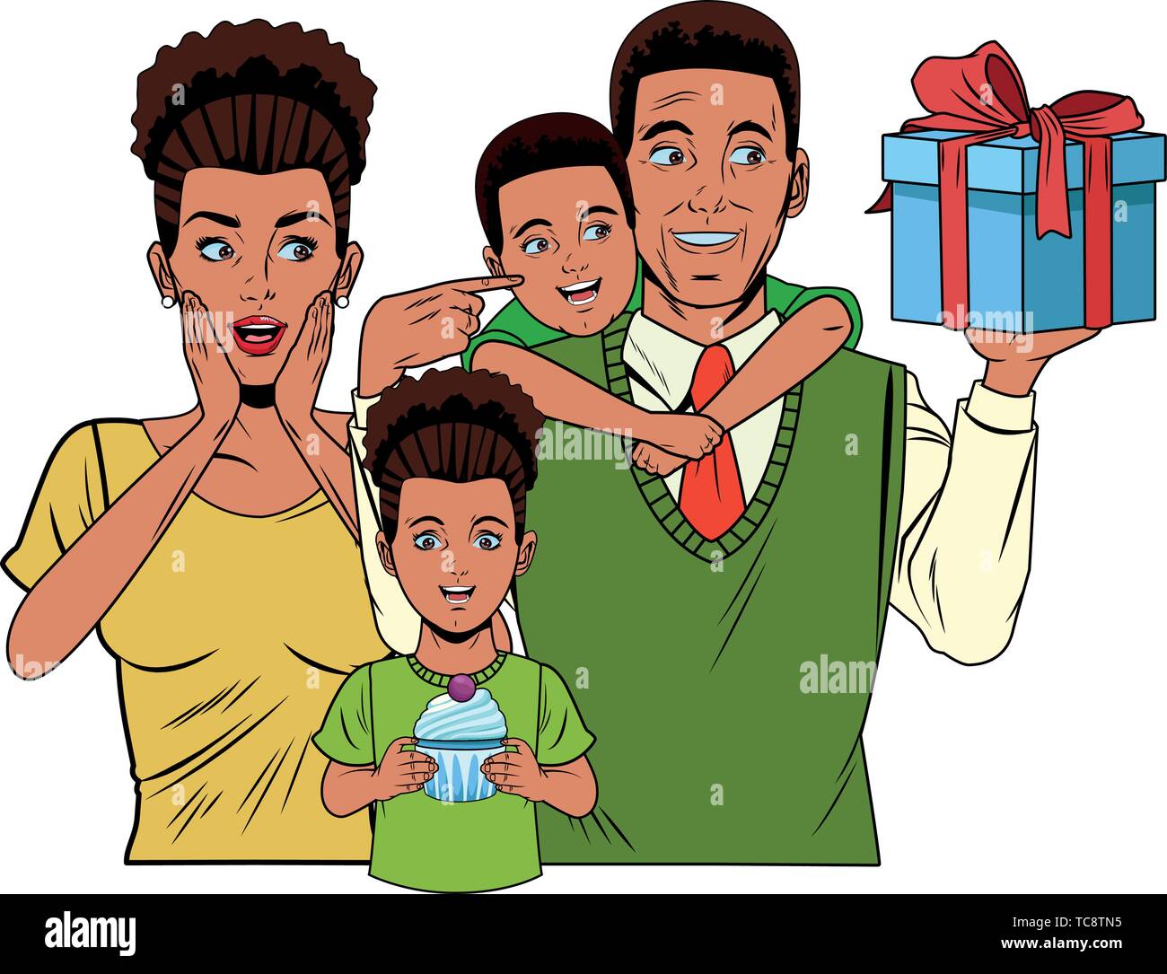 family celebrating father day avatars Stock Vector Image & Art - Alamy