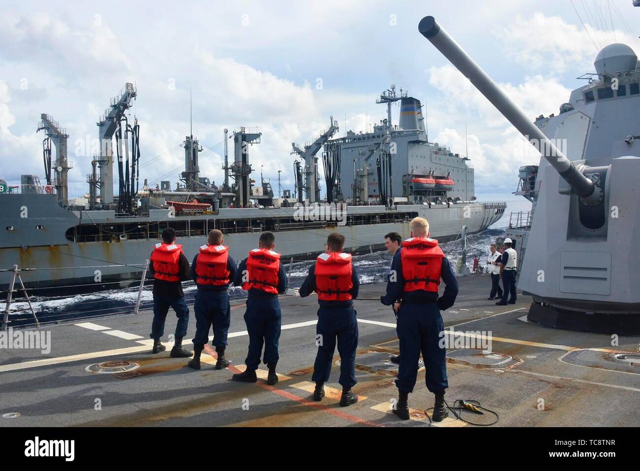 190604-N-YG414-0017 SOUTH CHINA SEA (June 5, 2019) Sailors aboard the ...