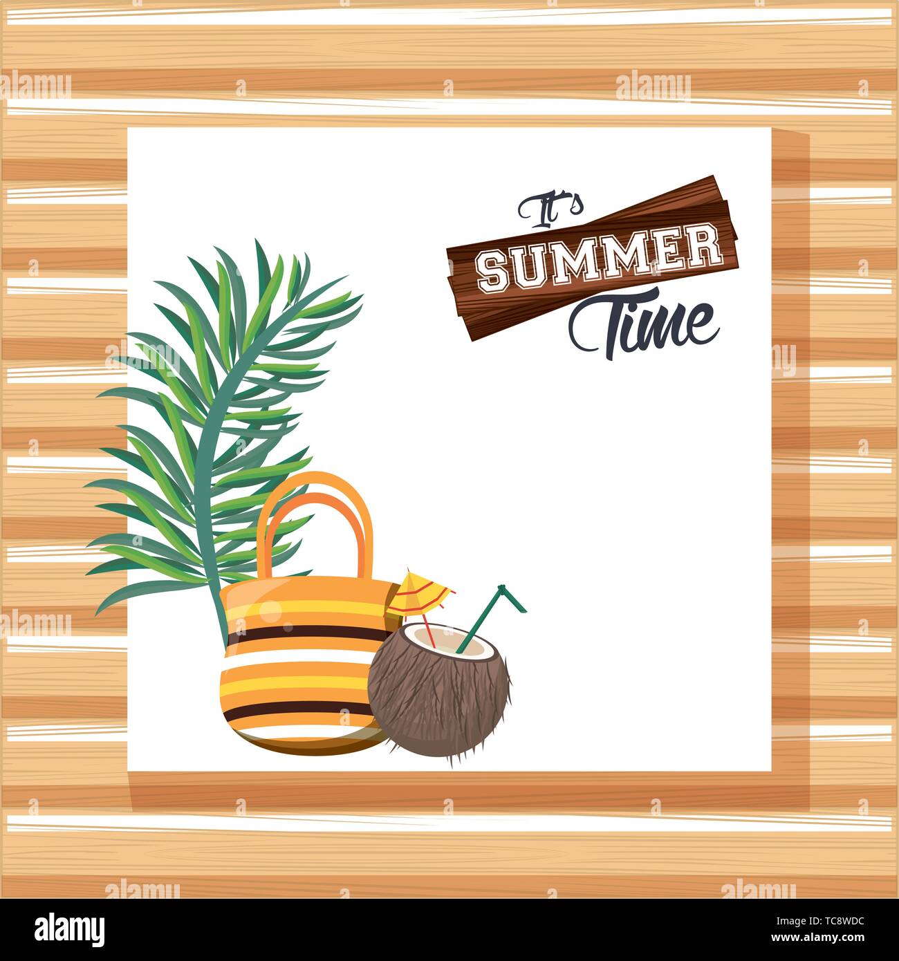 Summer time and vacations card poster Stock Vector Image & Art - Alamy
