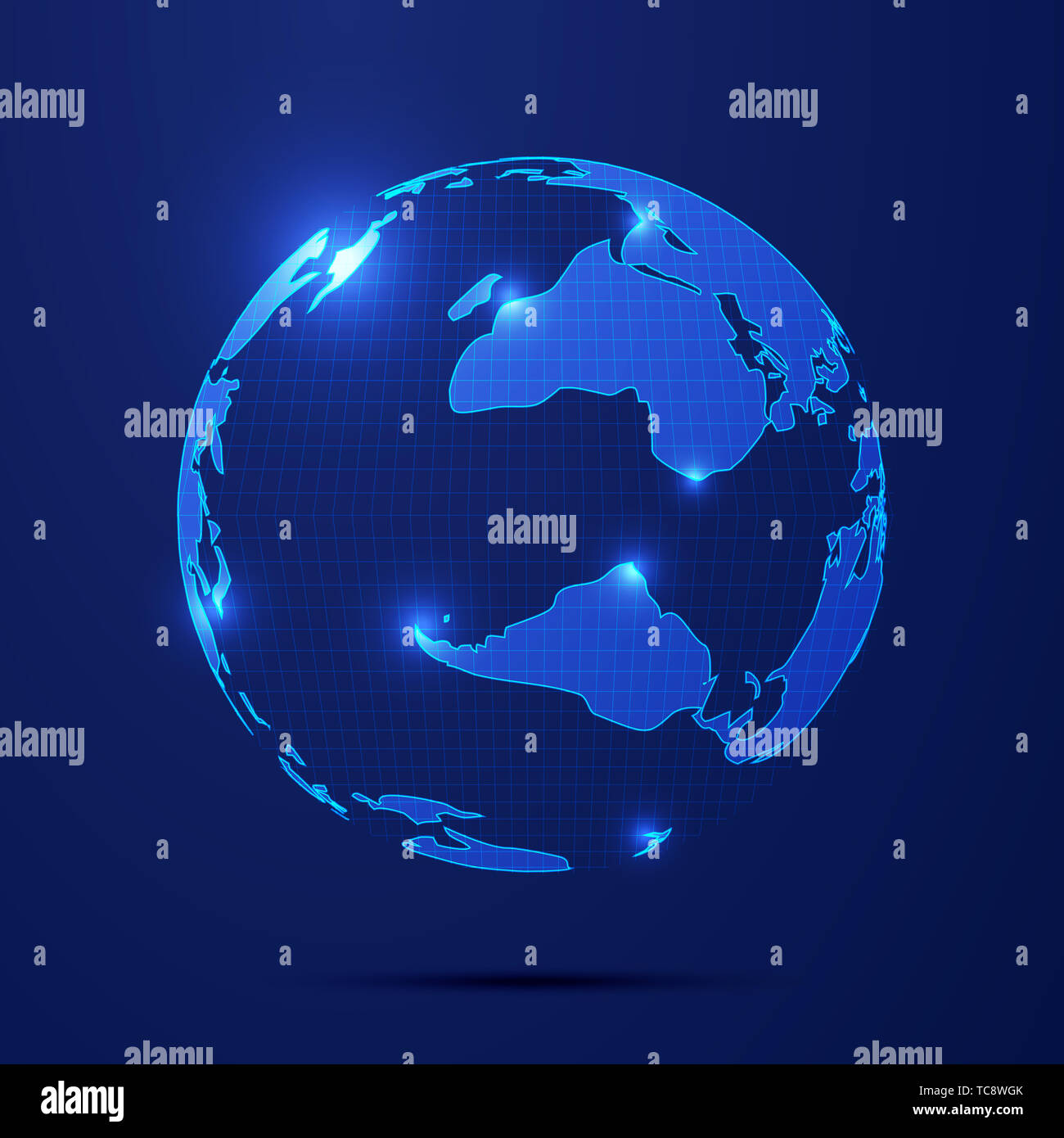 Dark blue technology earth, globalization, internationalization ...