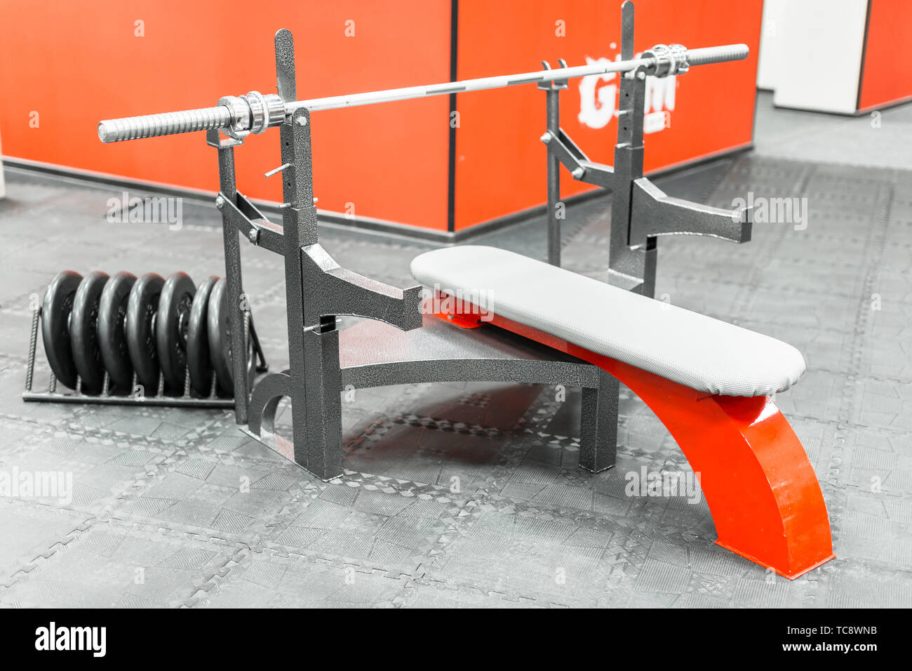 Gym interior with equipment Stock Photo - Alamy