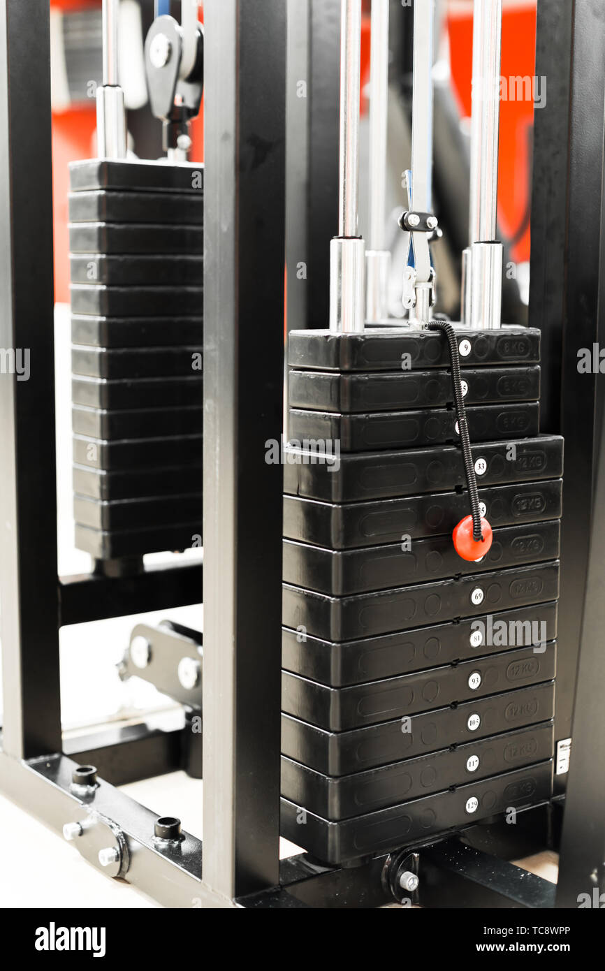 Gym interior with equipment Stock Photo - Alamy