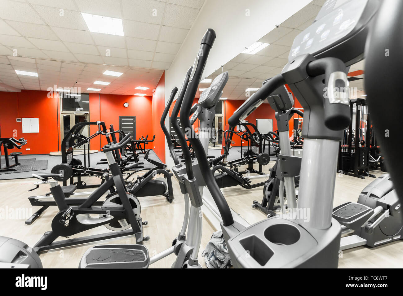 Gym interior with equipment Stock Photo - Alamy