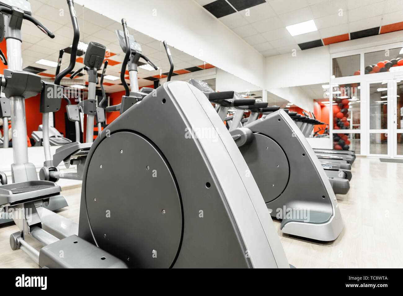 Gym interior with equipment Stock Photo - Alamy