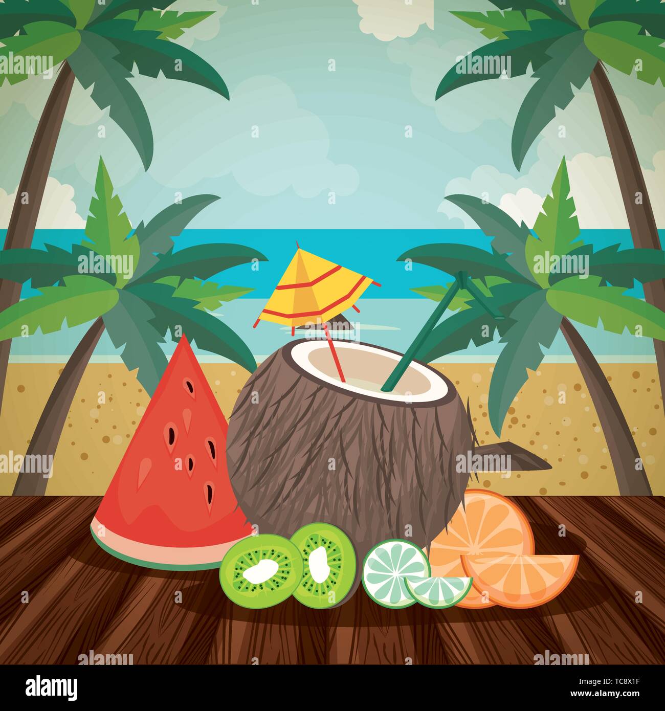 Summer time card and poster Stock Vector Image & Art - Alamy