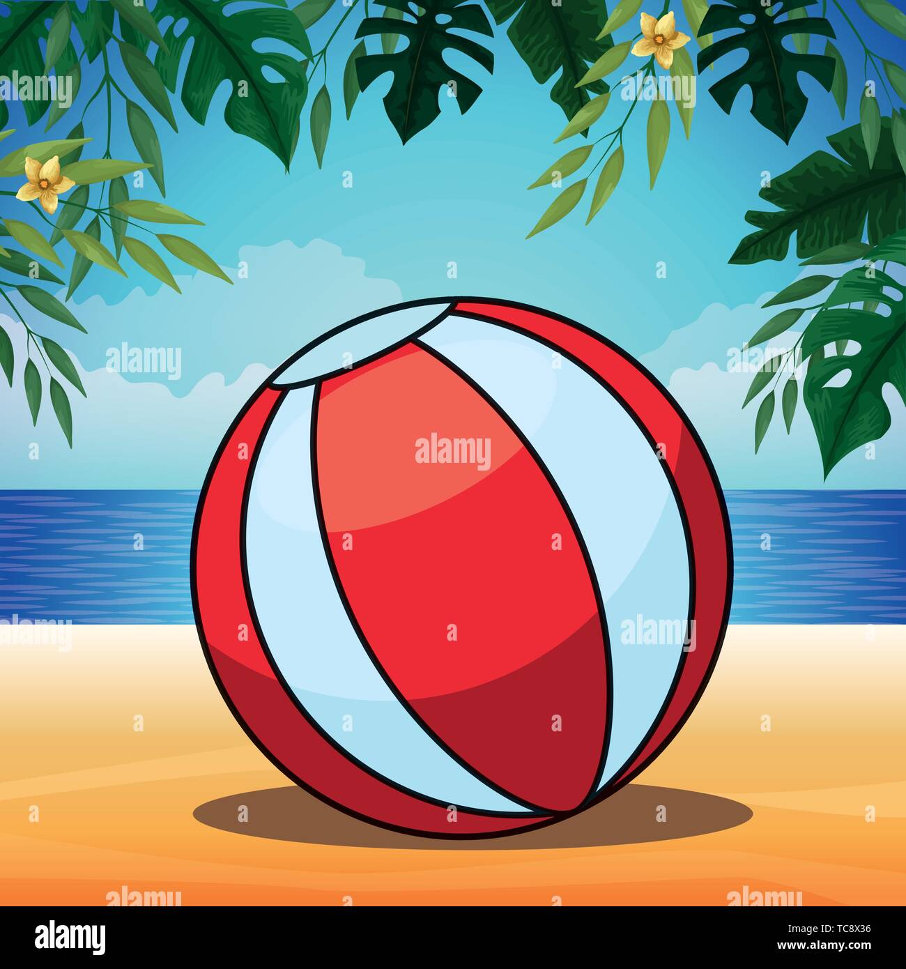 rubber beach ball striped cartoon Stock Vector Image & Art - Alamy