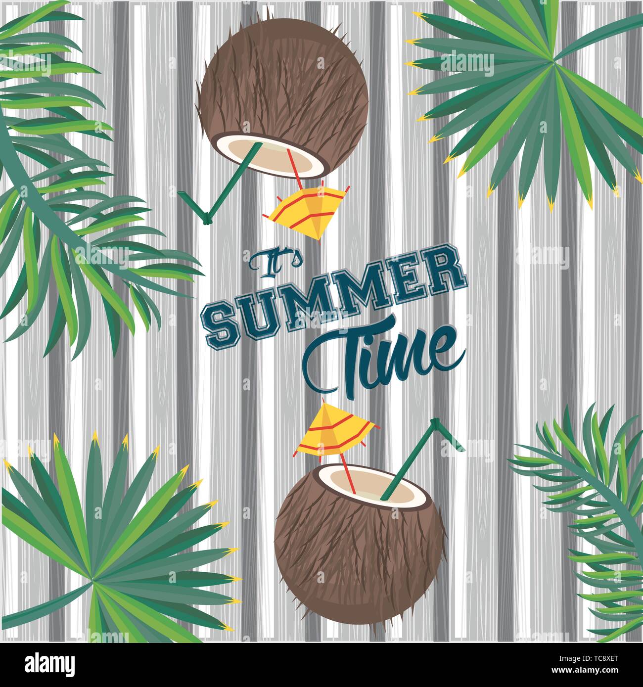 Summer time holiday wooden Stock Vector Images - Alamy