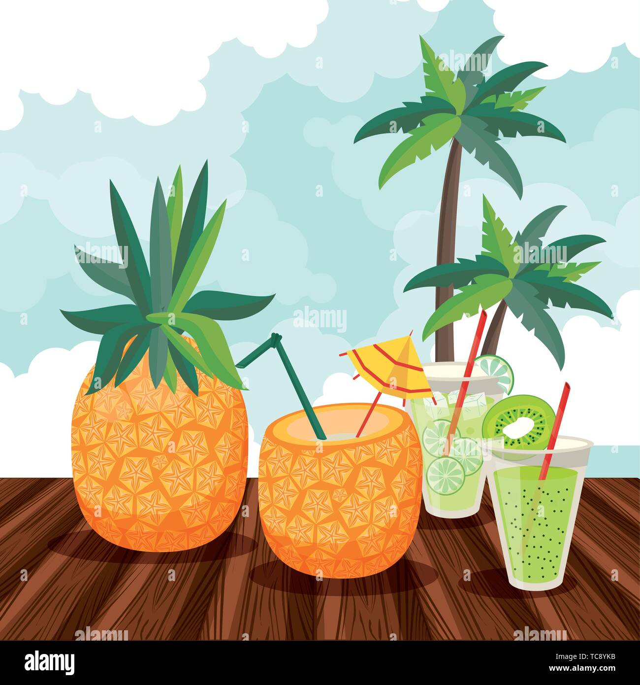 Summer drinks and cocktails cartoons Stock Vector Image & Art - Alamy