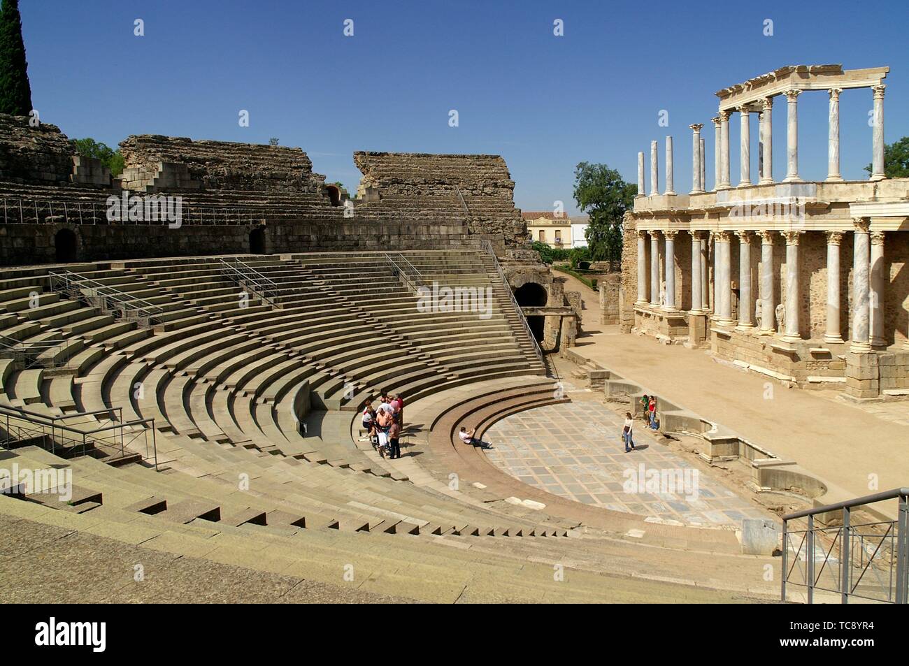 Merida (Spain). Overview of the Roman Theater of Merida Stock Photo - Alamy