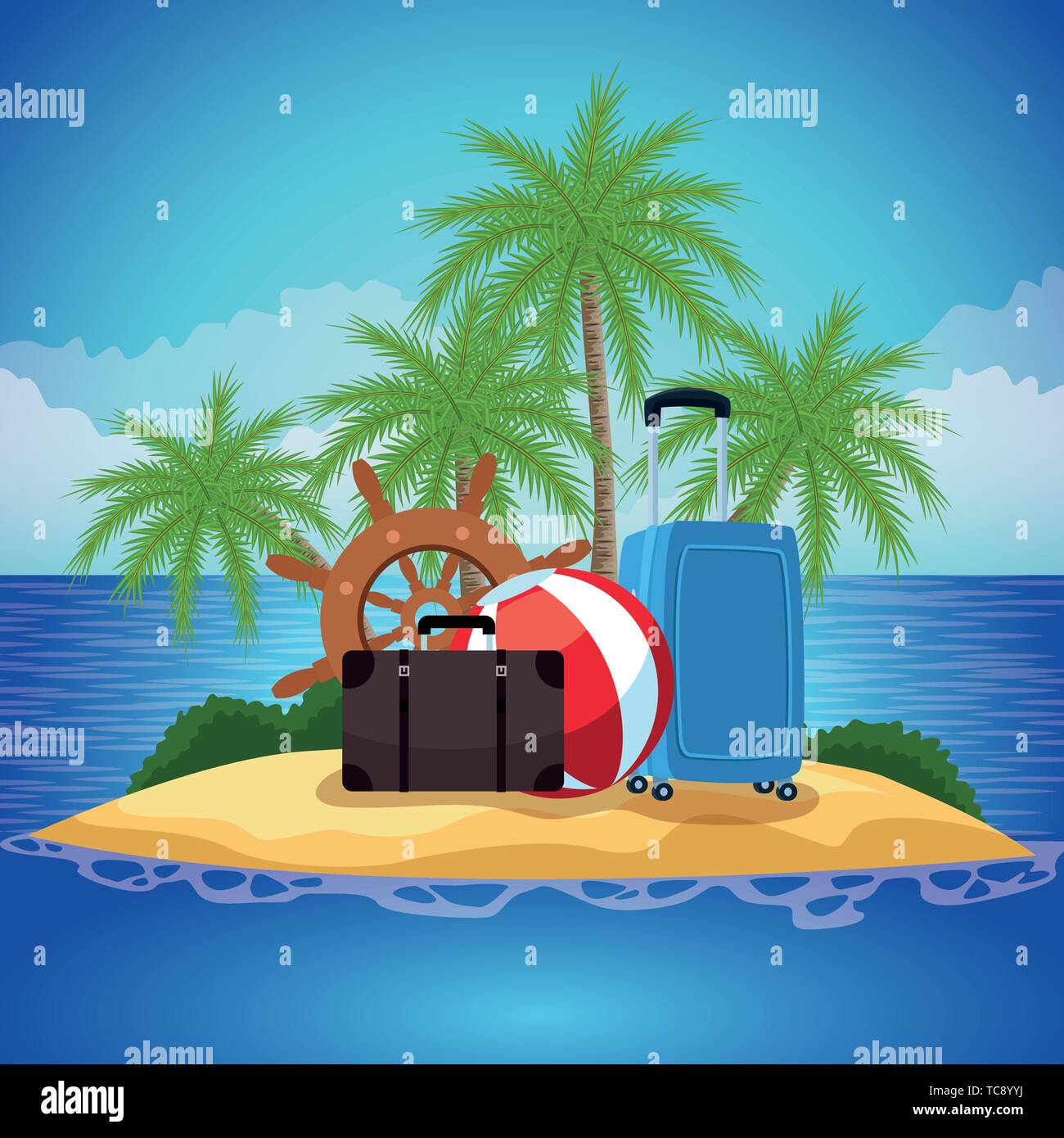 Summer beach and travel cartoons Stock Vector Image & Art - Alamy