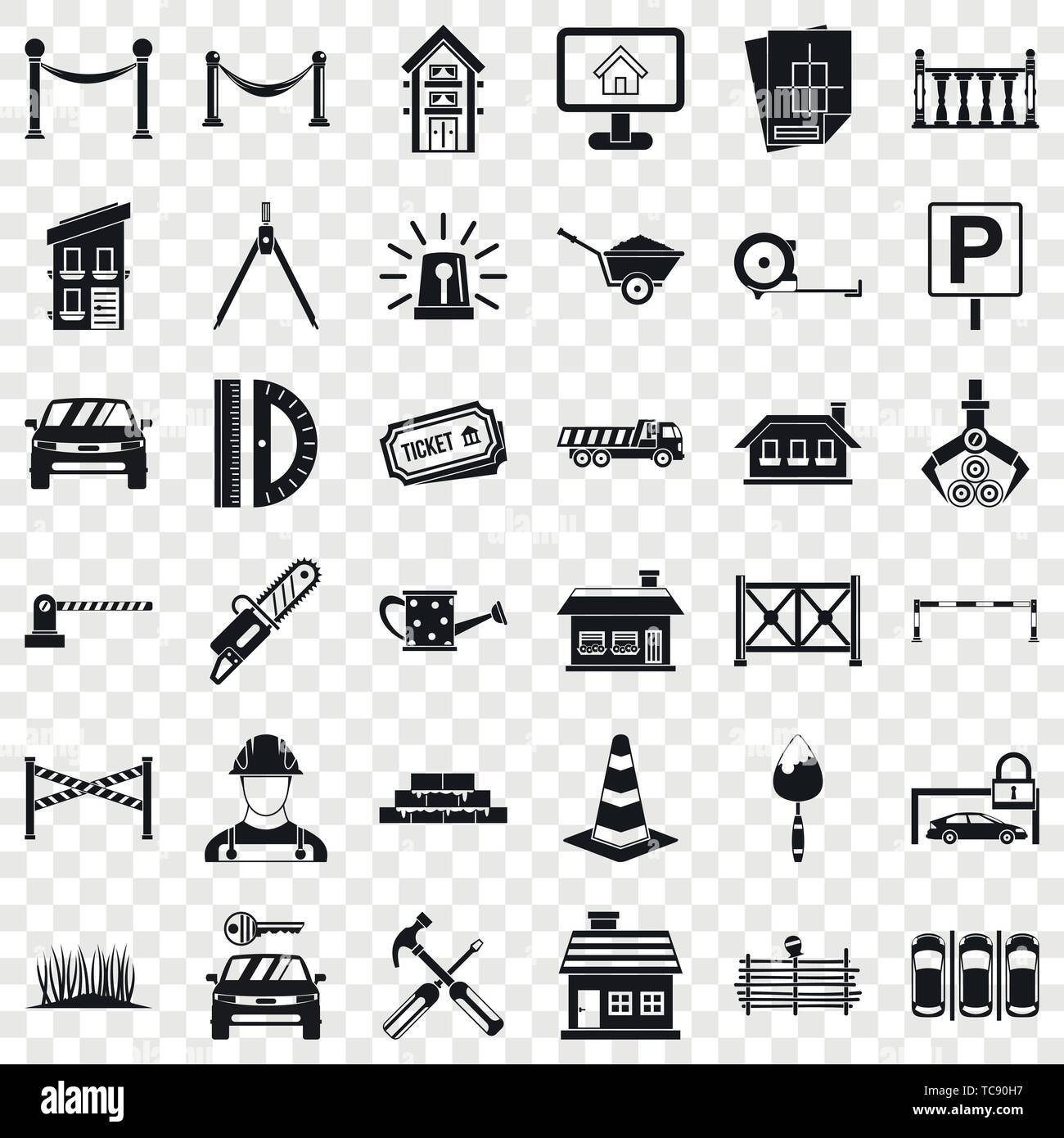 Building icons set, simle style Stock Vector Image & Art - Alamy