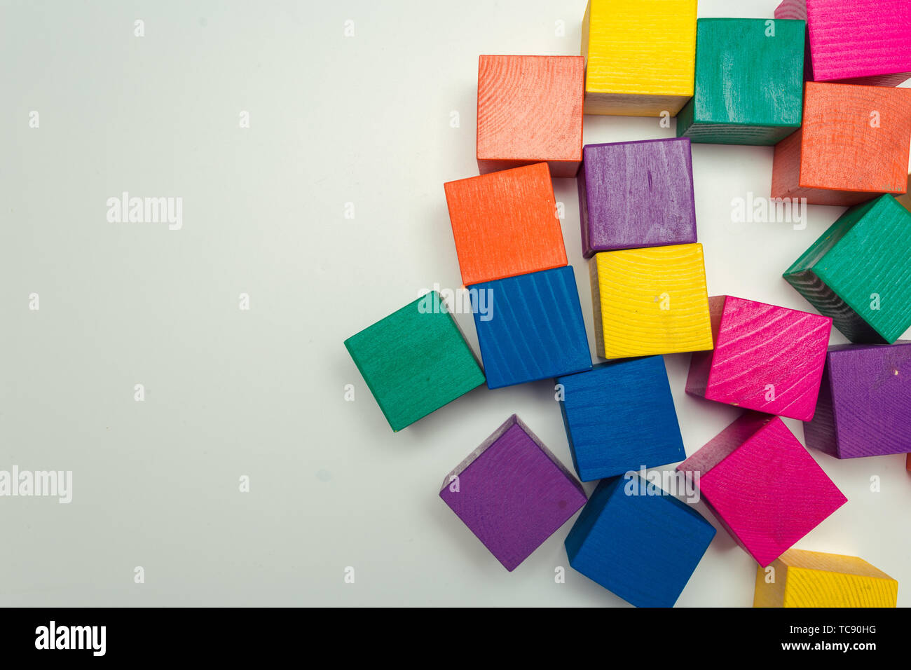 wooden blocks on the table Stock Photo - Alamy