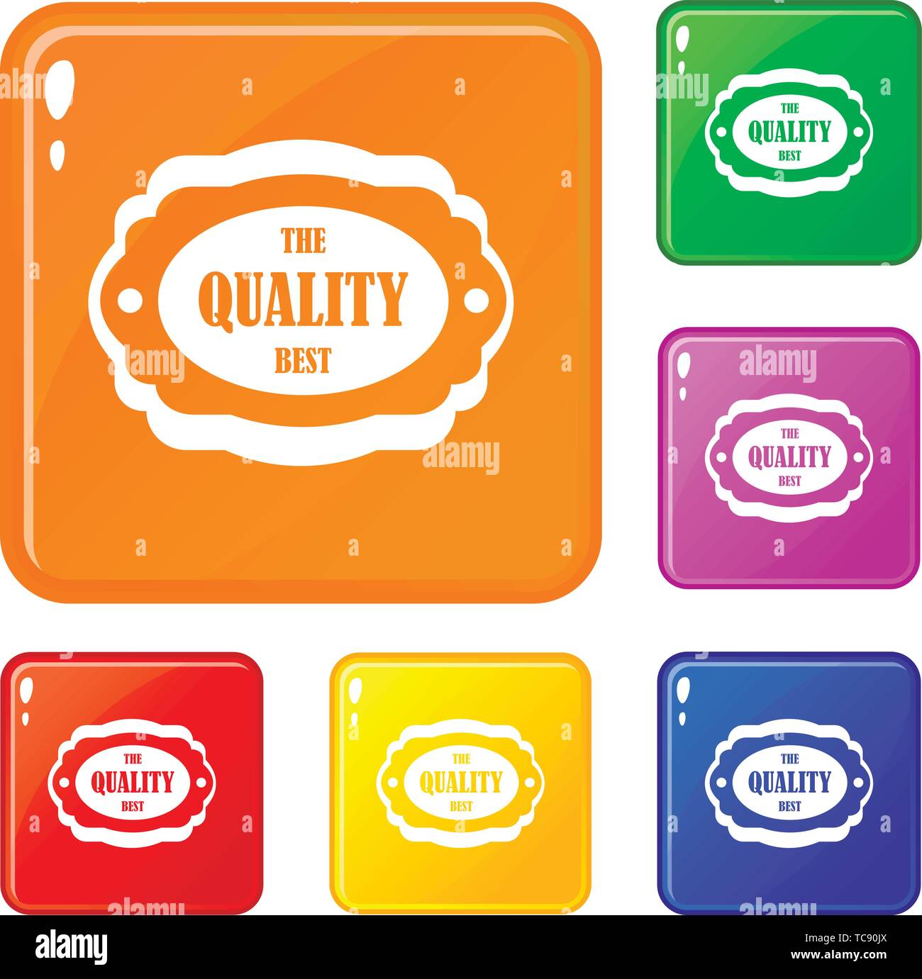 The quality best label icons set vector color Stock Vector Image & Art ...