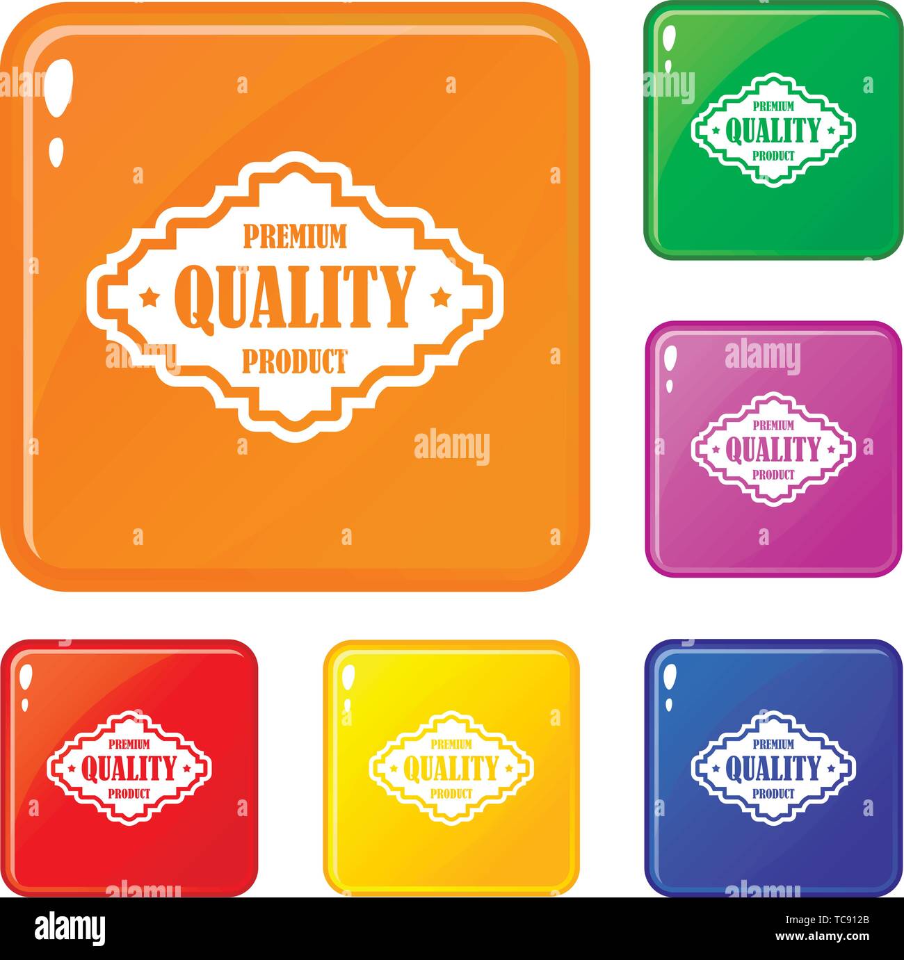 Premium quality product label icons set vector color Stock Vector Image ...