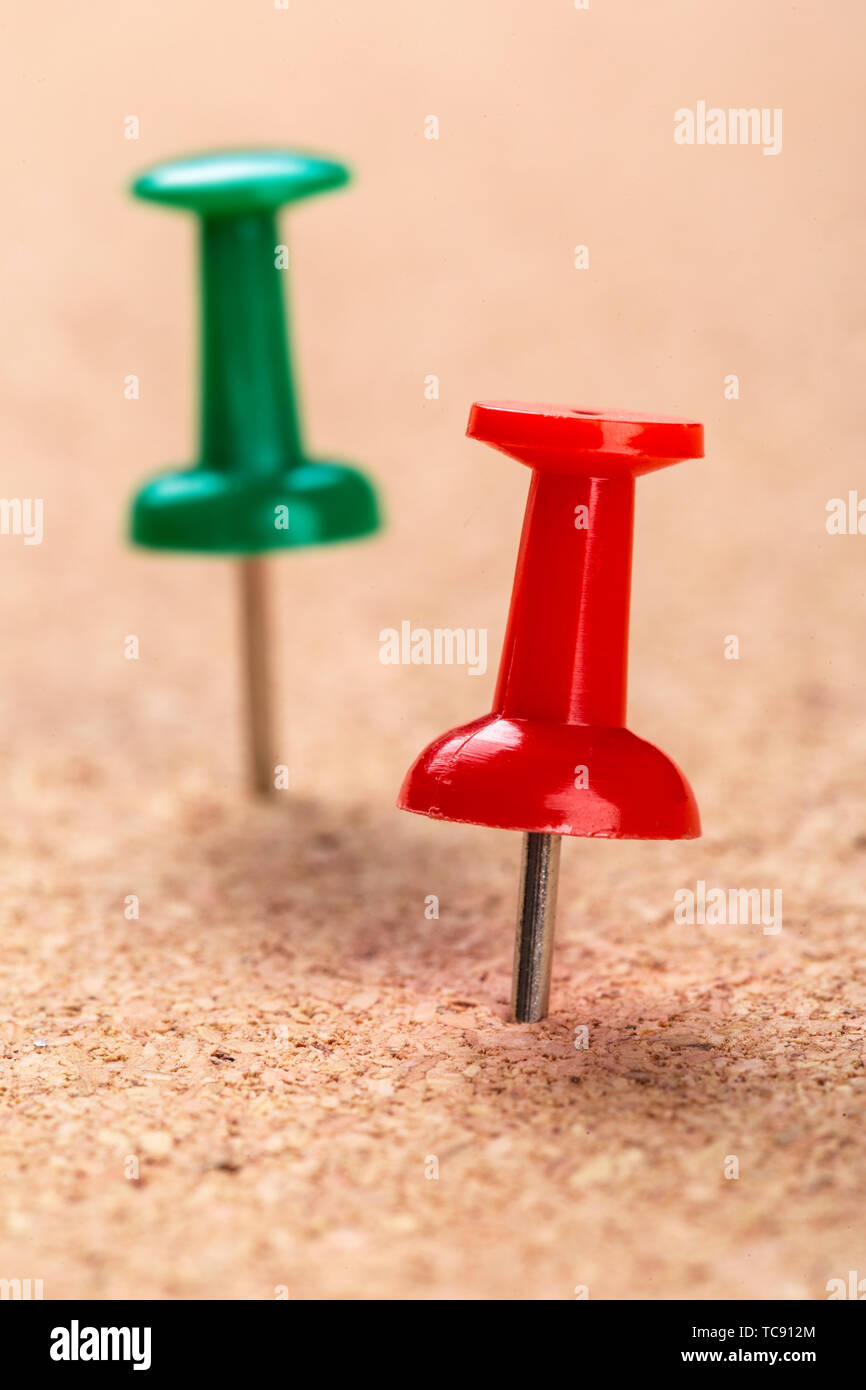 Pin board texture for background and colorful pins Stock Photo - Alamy