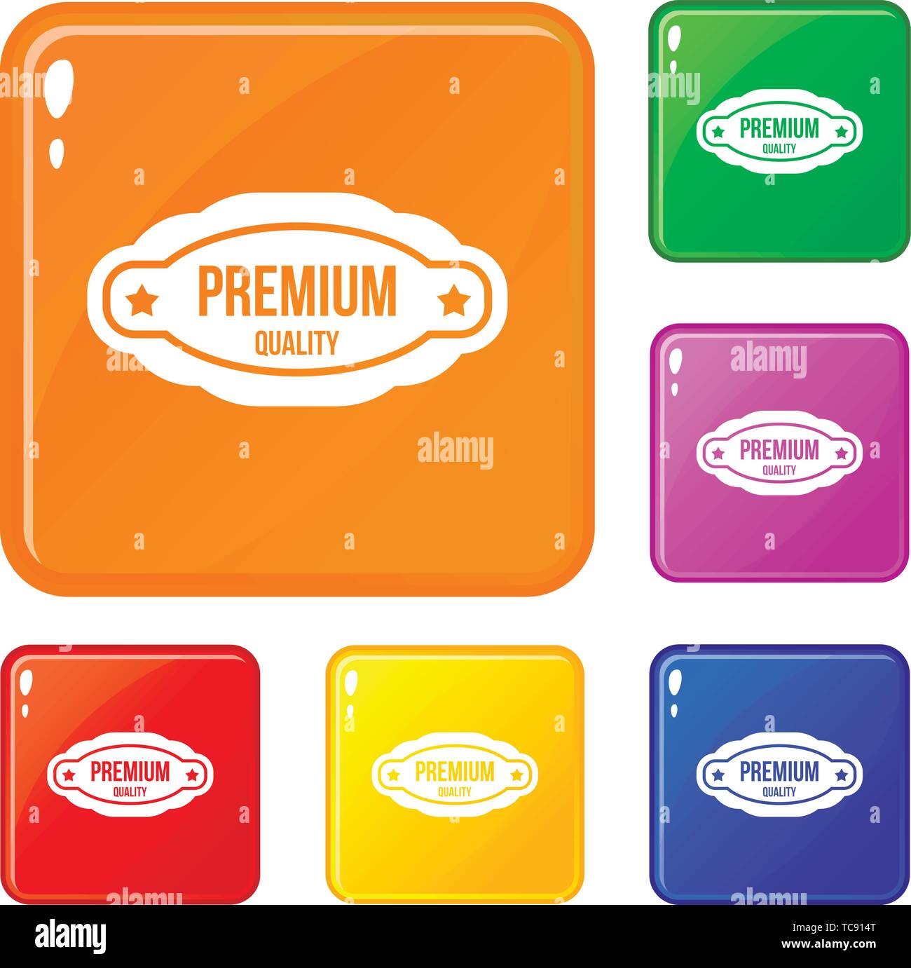 Premium quality label icons set vector color Stock Vector Image & Art ...