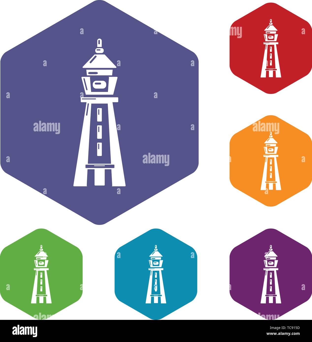 Warning tower icon, simple style Stock Vector Image & Art - Alamy