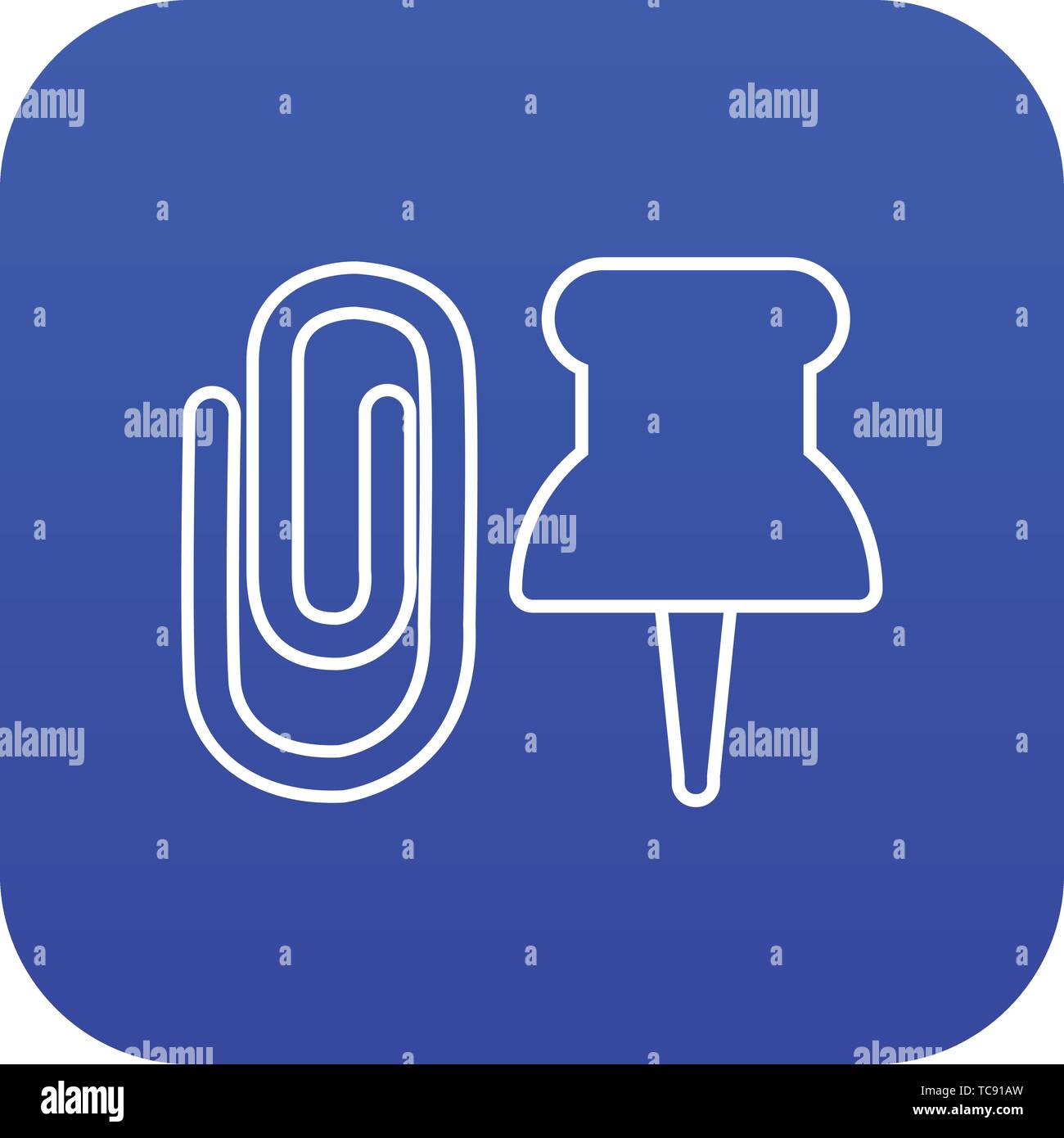 Paper clip icon blue vector Stock Vector Image & Art - Alamy