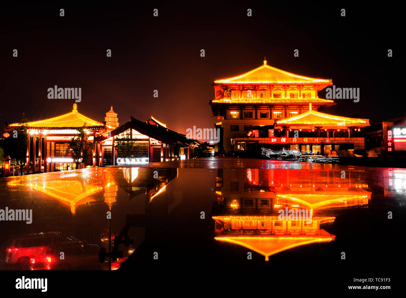 August 2018 Big Wild Goose Pagoda Bell Drum Tower Stock Photo - Alamy