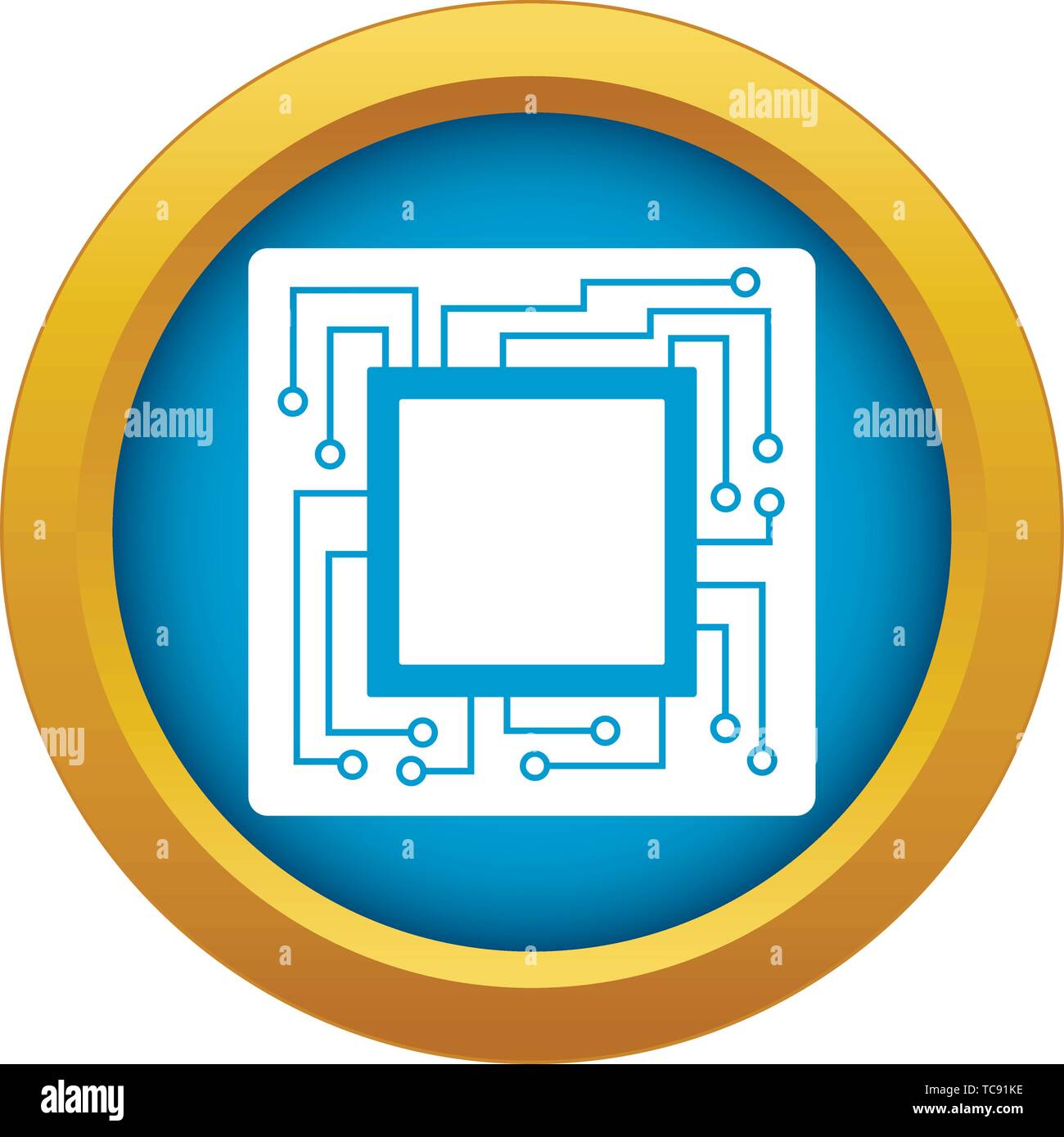 Microchip icon blue vector isolated Stock Vector Image & Art - Alamy