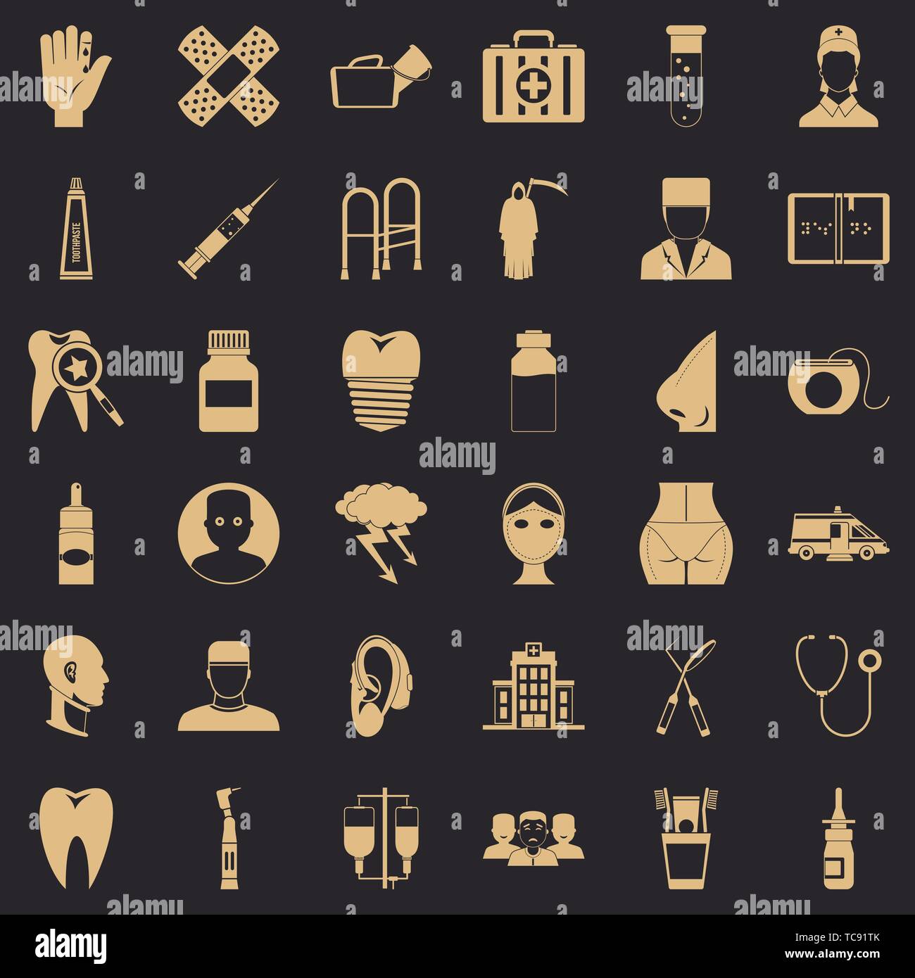 Holistic icons set, simple style Stock Vector Image & Art - Alamy