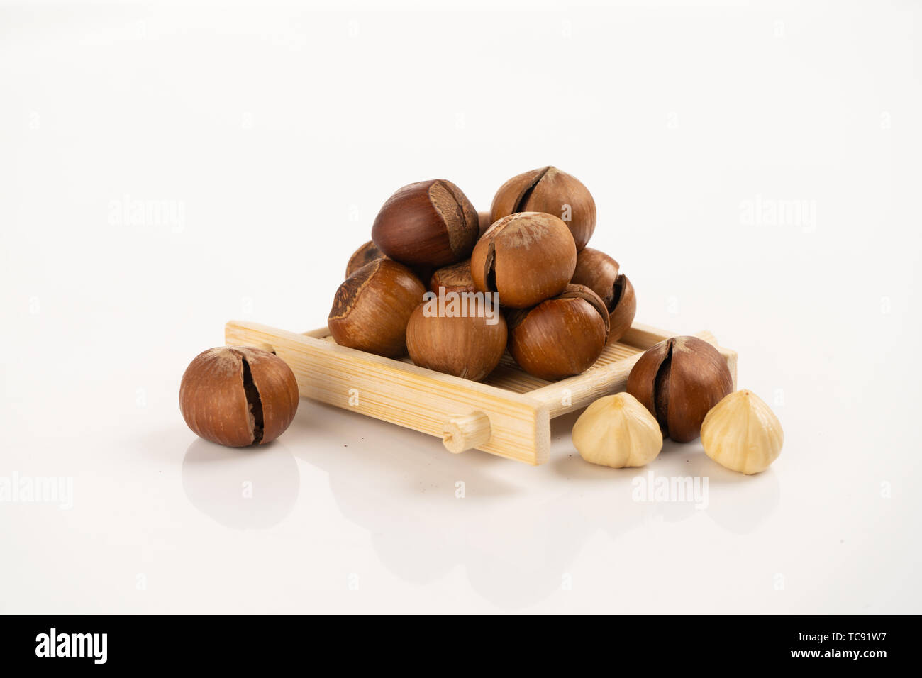 Northeast characteristic open hazelnut Stock Photo - Alamy