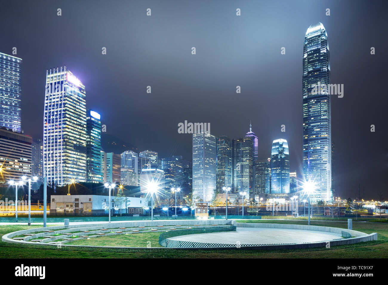 square with night modern building background Stock Photo - Alamy