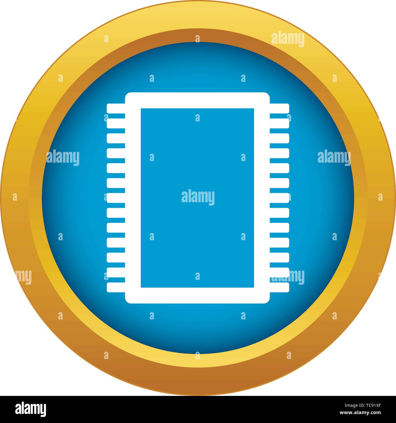 Computer electronic circuit board icon blue vector isolated Stock ...