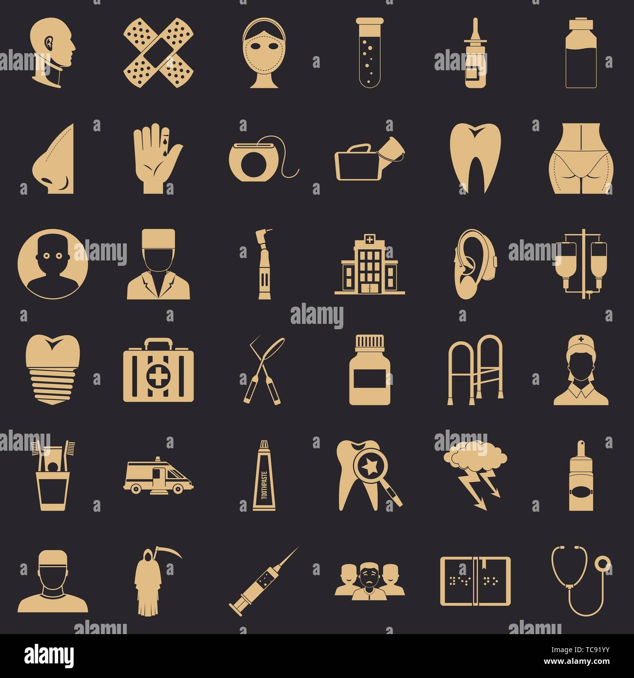 Drug icons set, simple style Stock Vector Image & Art - Alamy