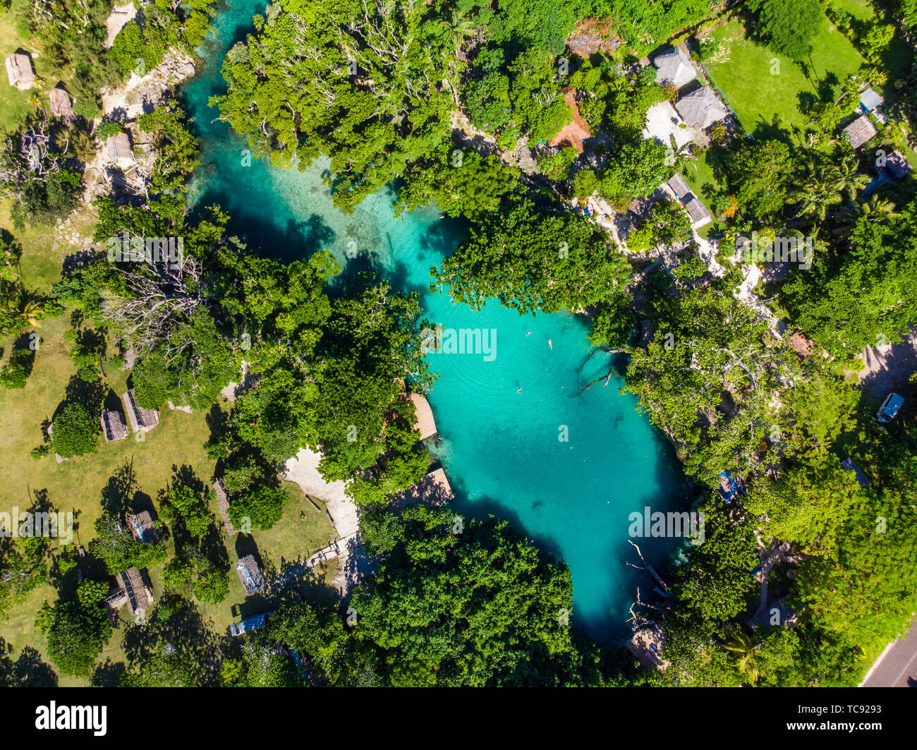 Drone view of The Blue Lagoon, Port Vila, Efate, Vanuatu - famous ...