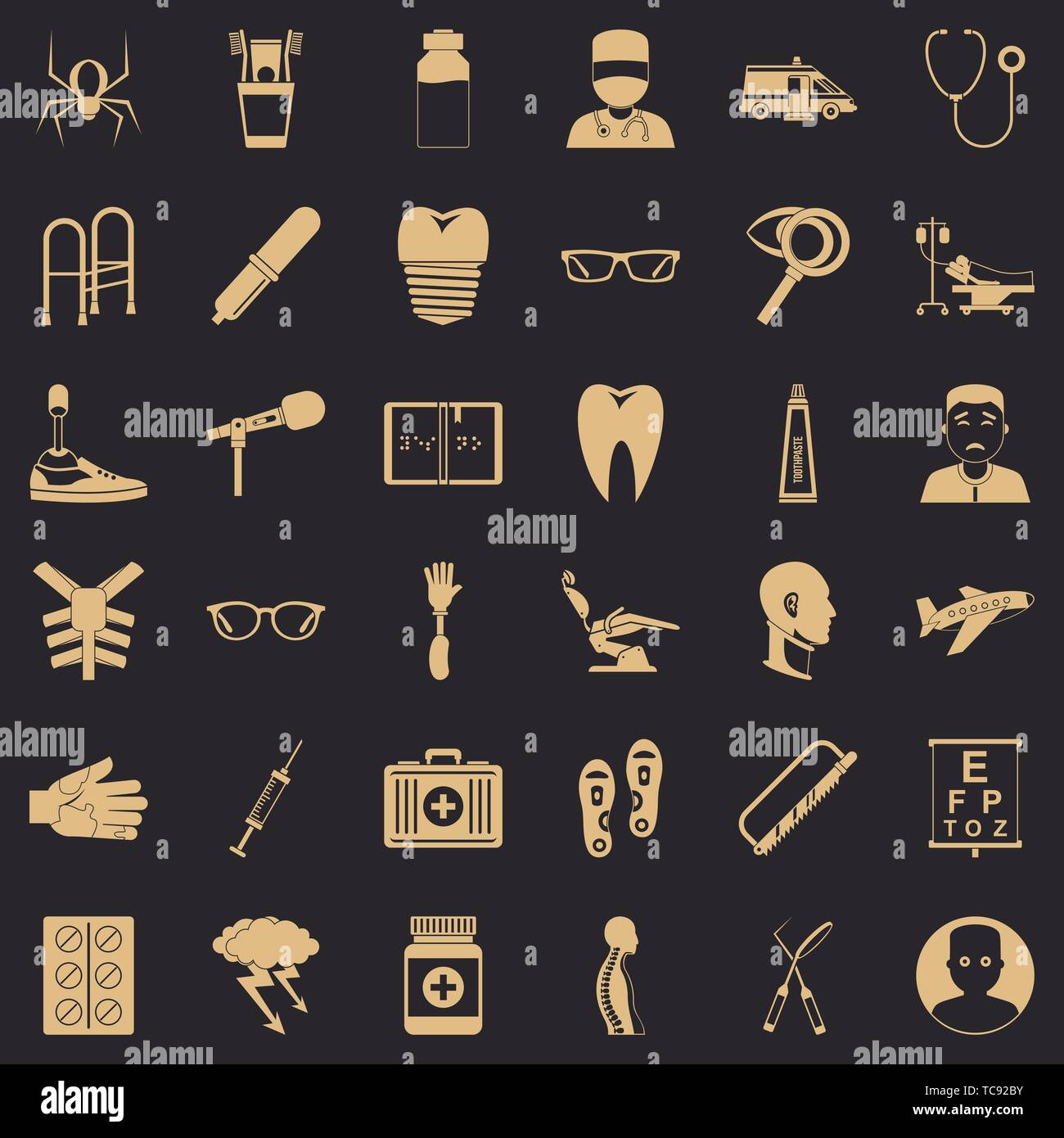 Medical treatment icons set, simple style Stock Vector Image & Art - Alamy